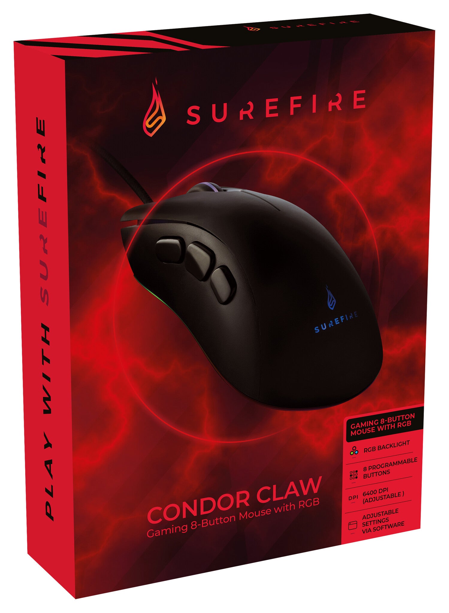 SureFire Condor Claw mouse Gaming Right-hand USB Type-A Optical 6400 D ...