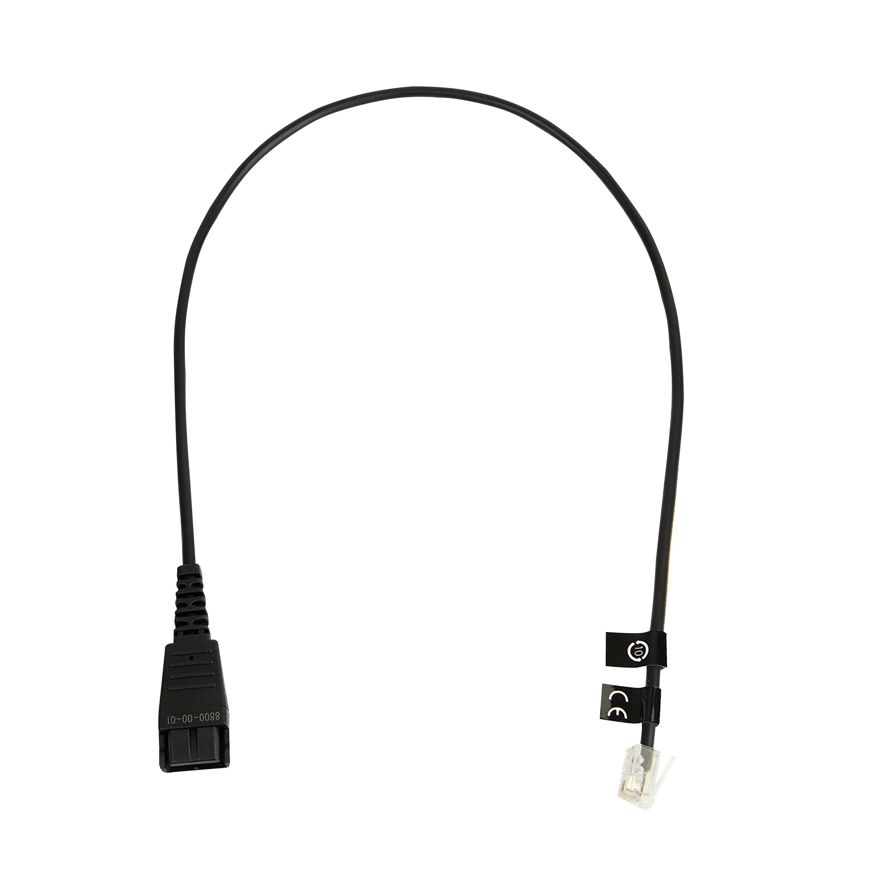 Jabra Quick Disconnect (QD) to Modular RJ Straight Bottom Cord 0.5m 88 ...