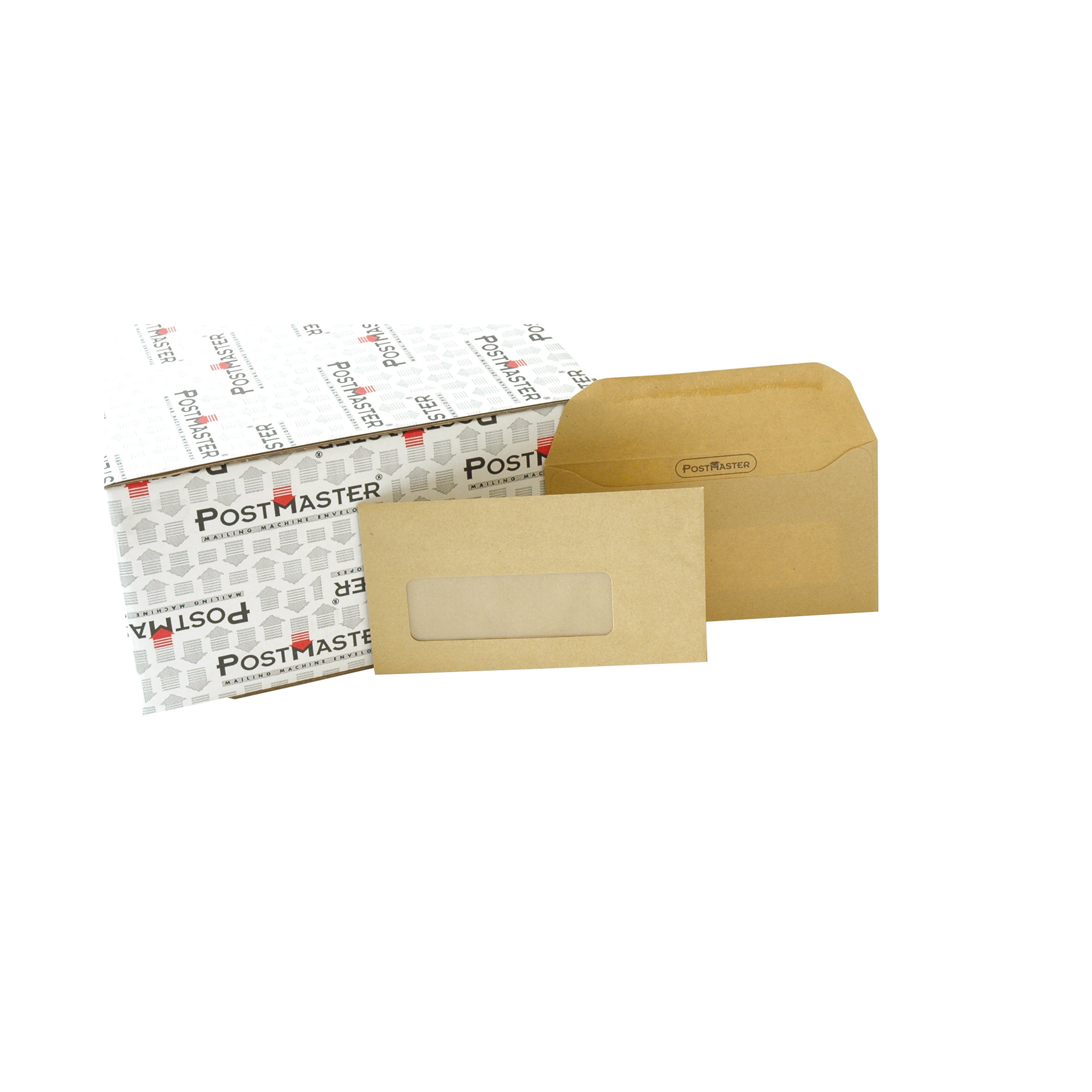 Postmaster DL Envelope 114x235mm Window Gummed 80gsm Manilla (Pack of ...