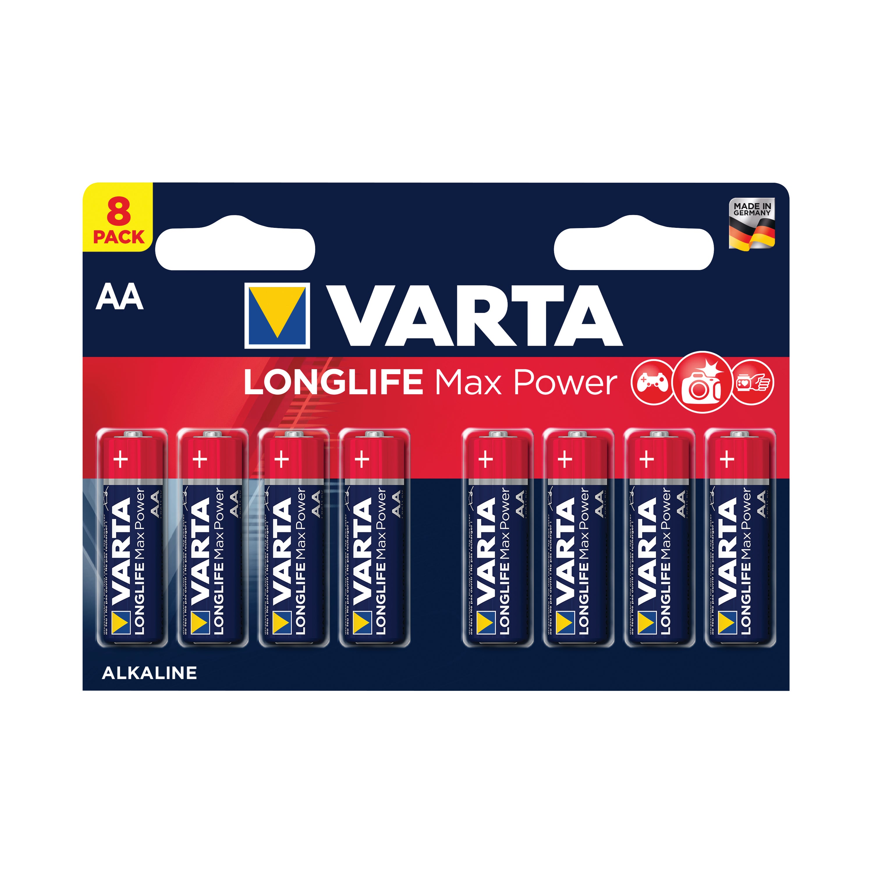 Varta Longlife Max Power AA Battery (Pack of 8) 04706101418 – EverythingInk